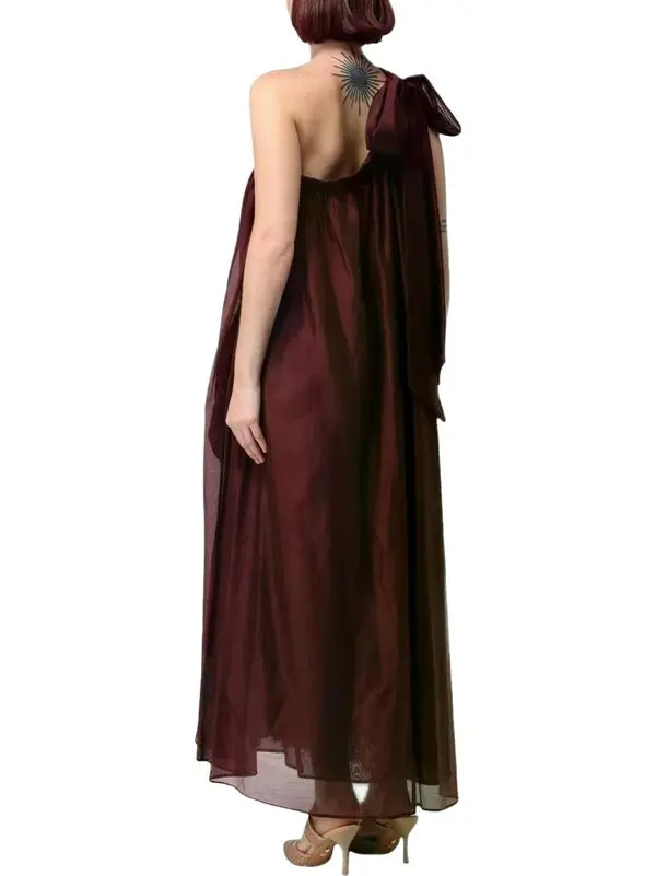 MEIMEIJ One-shoulder Pleated Maxi Dress - Red