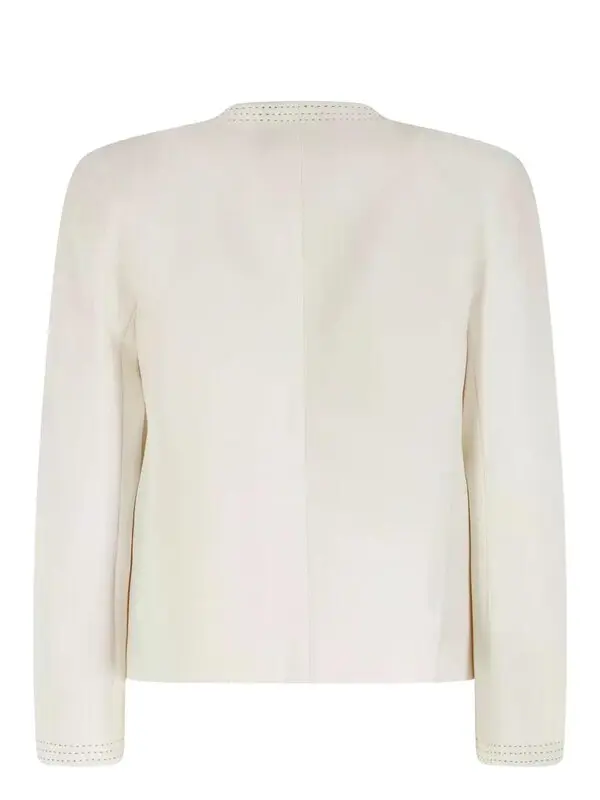 Max Mara Double-breasted Contrast-stitched Jacket - Neutrals