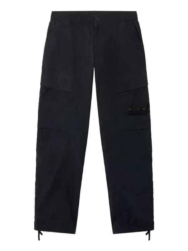 Stone Island Logo Patch Cargo Trousers - Black