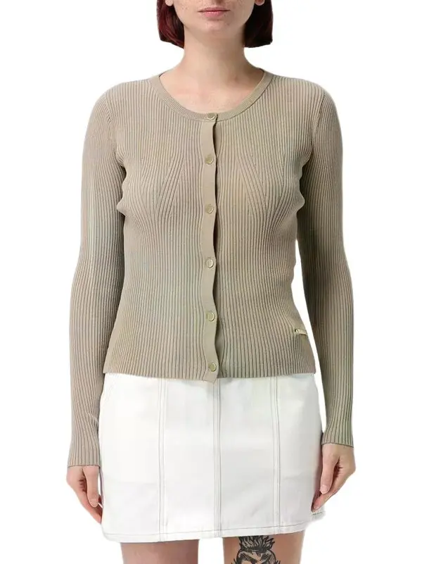 Emporio Armani Ribbed Knit Button-up Cardigan - Neutrals