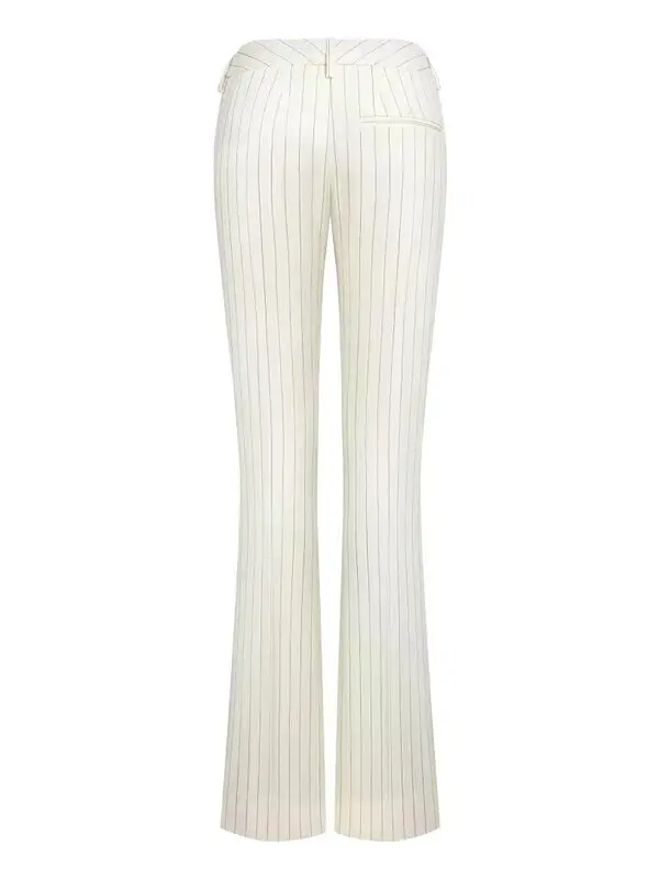 DONDUP Pinstriped Flared Trousers - White