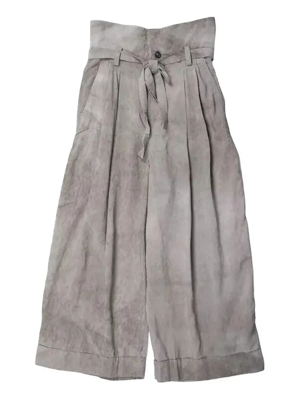 ZIGGY CHEN Belted High-waist Trousers - Grey