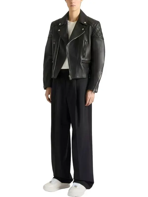Givenchy Quilted-shoulder Leather Jacket - Black