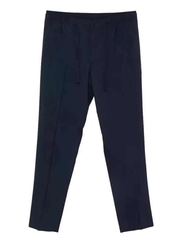 Corneliani Navy Elasticated Drawstring Trousers - Blue