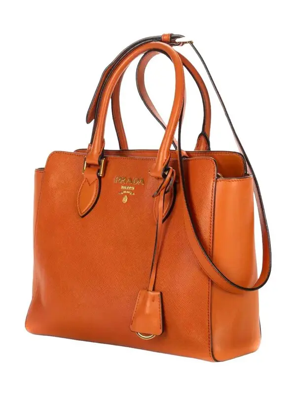 Prada Convertible Saffiano Tote Bag - Orange