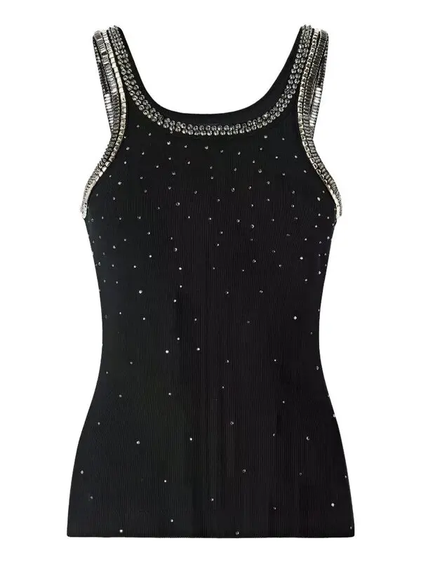Pinko Embellished Scoop Neck Sleeveless Top - Black