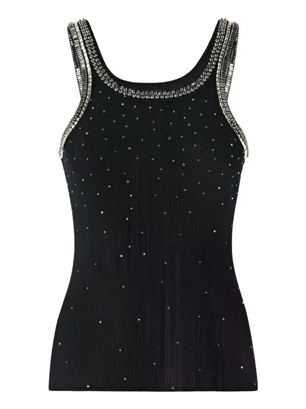 Pinko Embellished Scoop Neck Sleeveless Top - Black