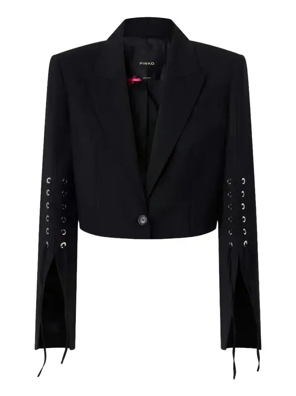 Pinko Cropped Lace-up Jacket - Black