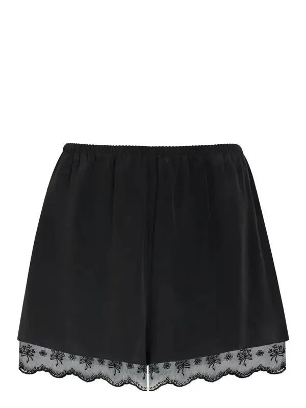 Simone Rocha Embroidered Lace Scallop-edge Shorts - Black