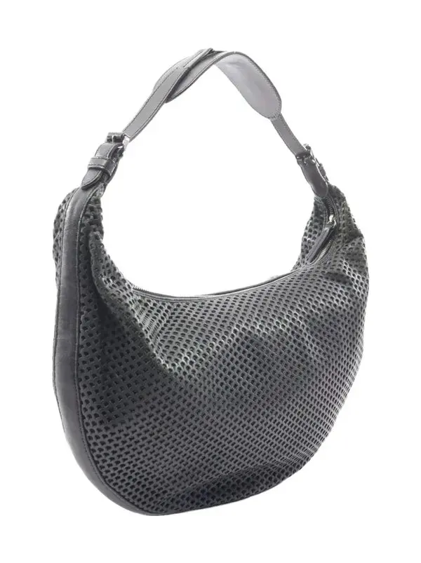 Dior Perforated Leather Shoulder Bag - Black