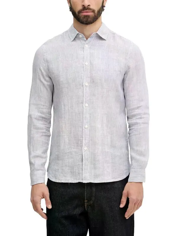 BENETTON Striped Classic-collar Shirt - Blue
