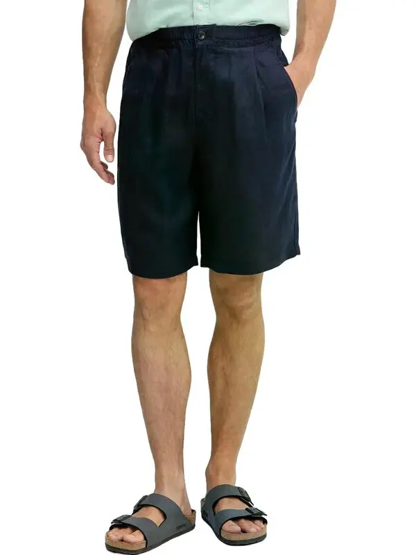 BENETTON Pleated Elasticated-waist Shorts - Blue