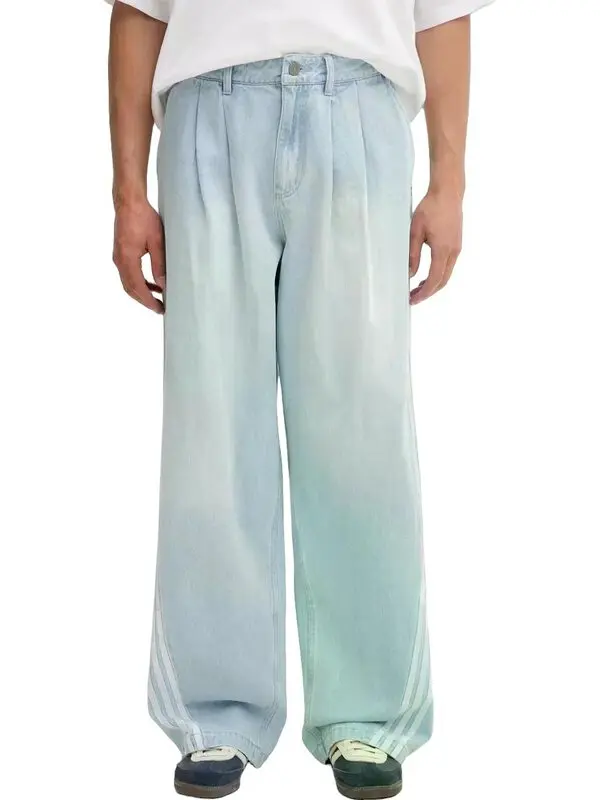 Adidas Pleated Wide-leg Jeans - Blue