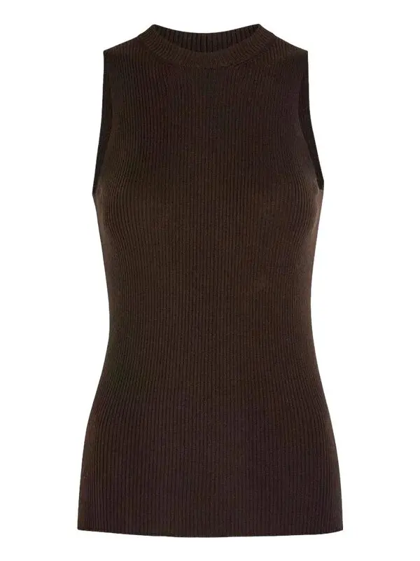 Rick Owens Ribbed Knit Tank Top - Brown