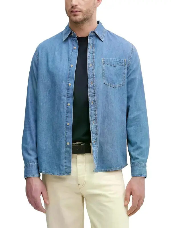 BENETTON Chest-pocket Denim Shirt - Blue
