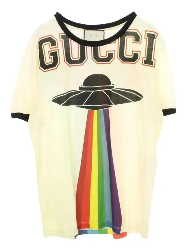 Gucci 2010s Printed Cotton T-shirt - Neutrals