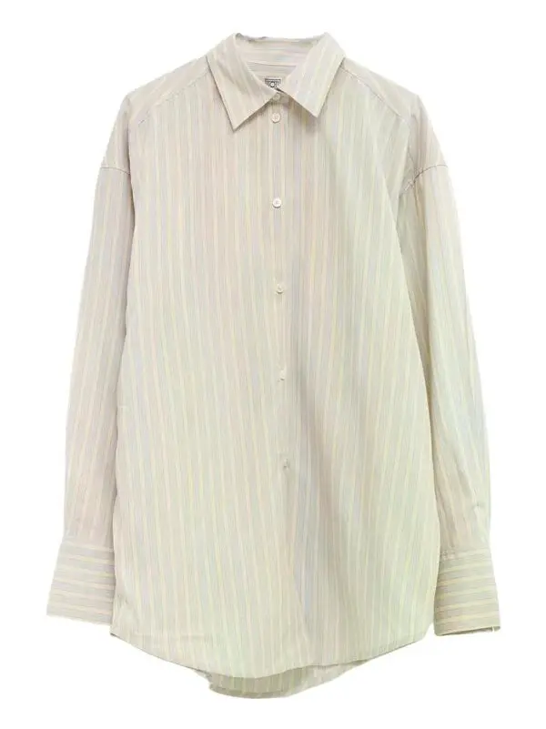 TOTEME Striped Cotton Shirt - Yellow