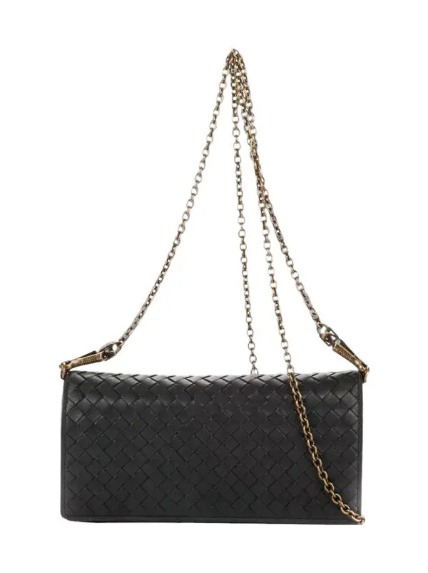 Bottega Veneta Intrecciato Continental Shoulder Bag - Black