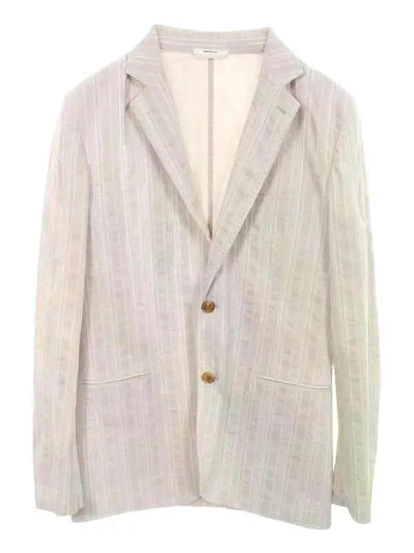 Hermès Grey Stripe Wrinkle Effect Blazer - Neutrals
