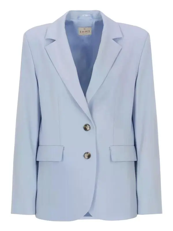 EMME Single-breasted Notched Lapel Blazer - Blue