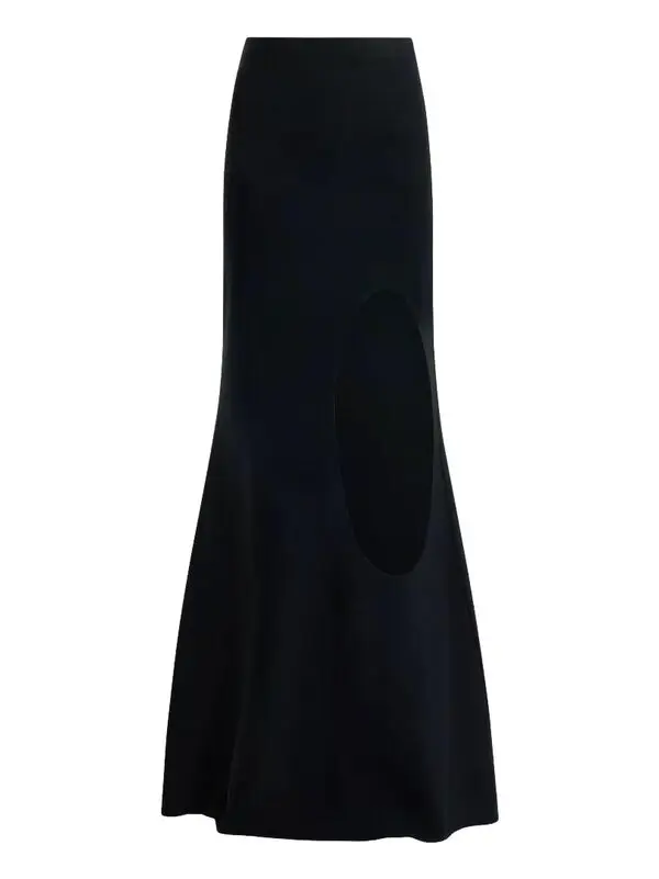 A.W.A.K.E. Mode Cut-out Flared Maxi Skirt - Black