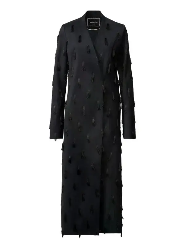 Fabiana Filippi Tassel Embellished Coat - Black
