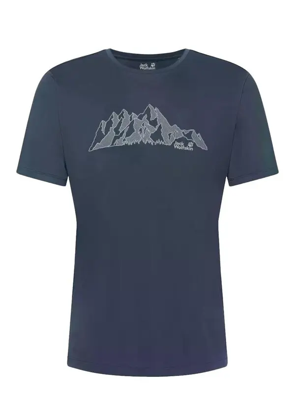 JACK WOLFSKIN Peak Graphic Mountain-print T-shirt - Blue