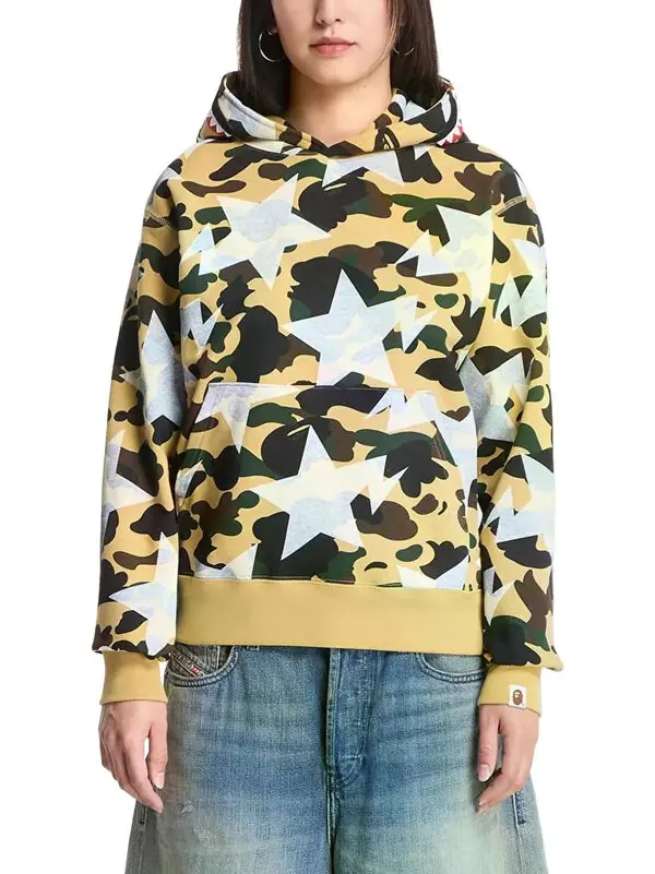 A BATHING APE Camo Shark Hoodie - Yellow