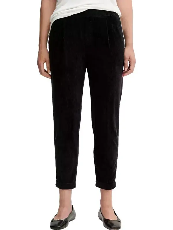 BENETTON Corduroy Pleated Trousers - Black