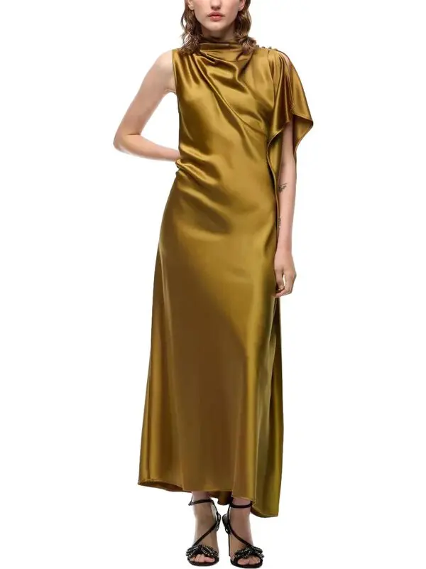 Pinko Draped Cutout Detail Dress - Green