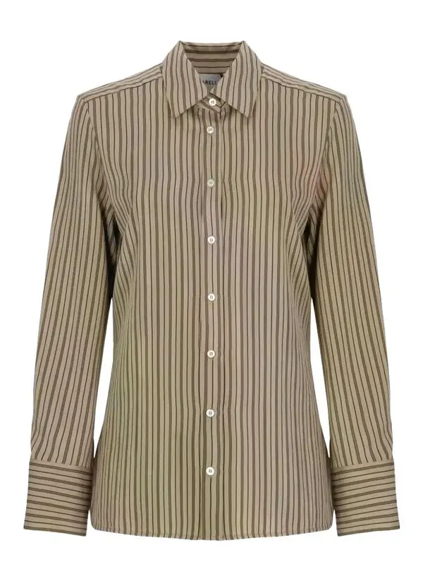 Marella Striped Long-sleeve Shirt - Brown