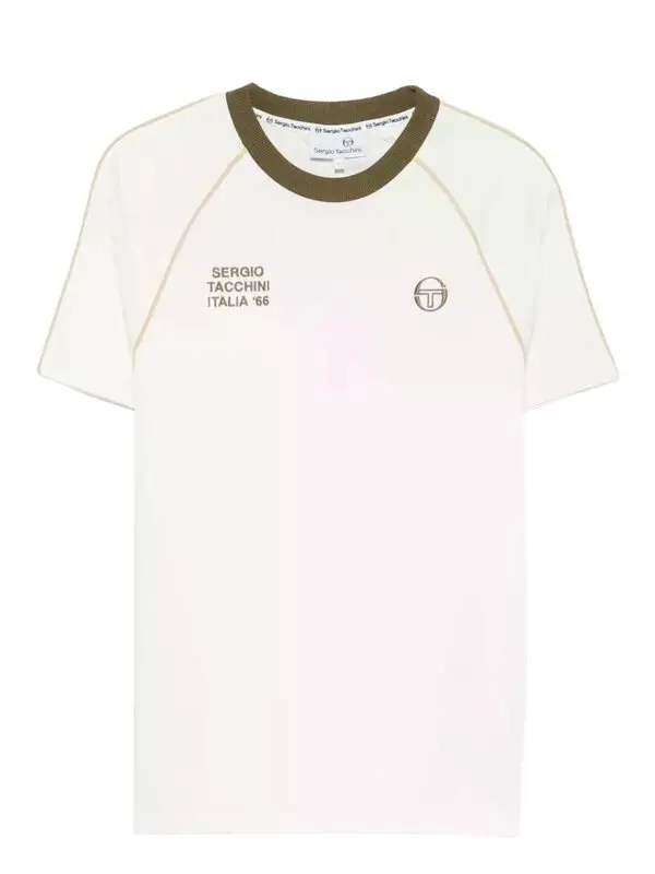 SERGIO TACCHINI Logo-embroidered T-shirt - Neutrals