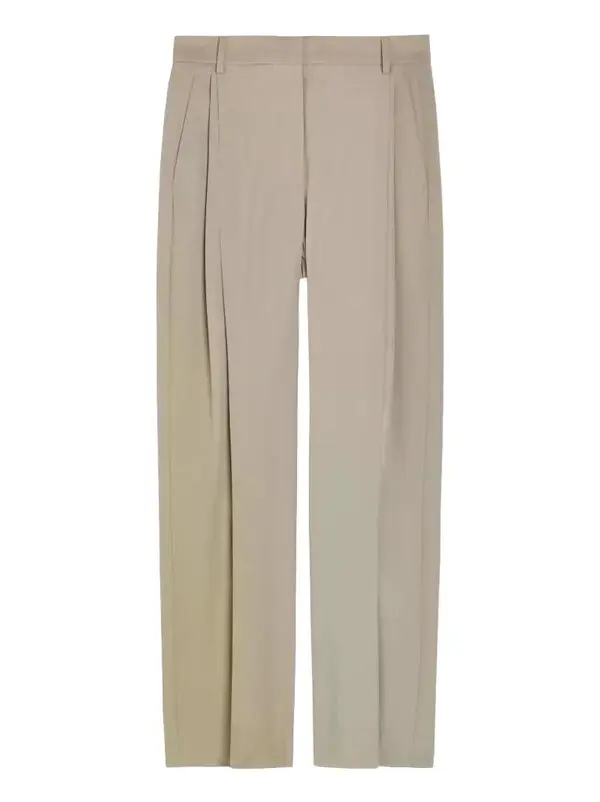 Stella McCartney Pleated Straight-leg Trousers - Neutrals