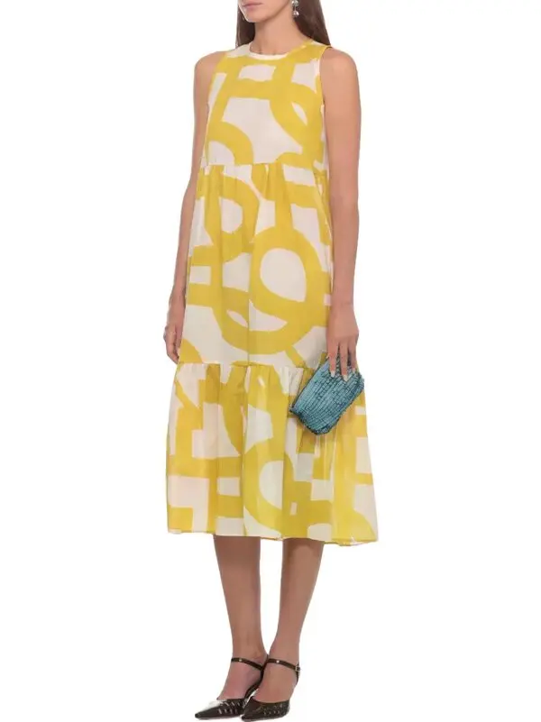 EMME Tabarin Sleeveless Midi Dress - Yellow