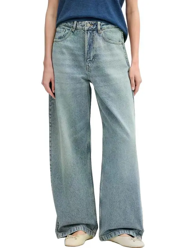 BENETTON Wide-leg High-waisted Jeans - Blue