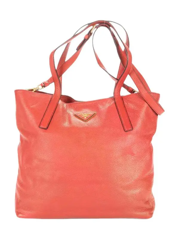 Prada Vitello Daino Tote Bag - Red