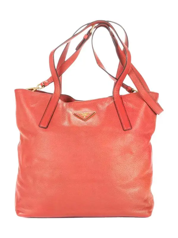 Prada Vitello Daino Tote Bag - Red