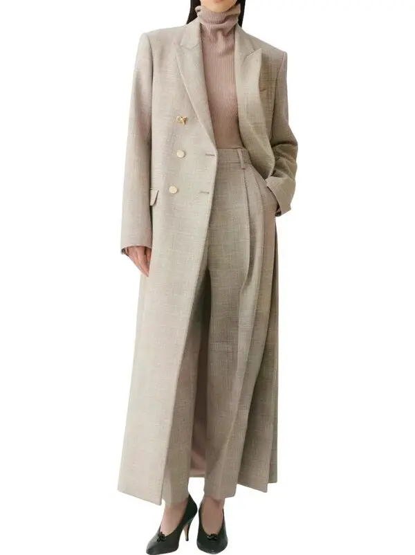 Fabiana Filippi Double-breasted Check-pattern Coat - Neutrals