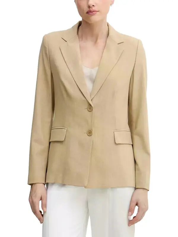 BENETTON Single-breasted Notched Lapel Blazer - Neutrals
