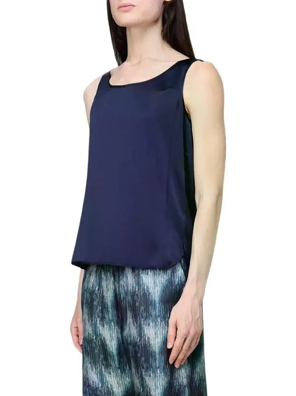 Max Mara Sleeveless Satin Top - Blue