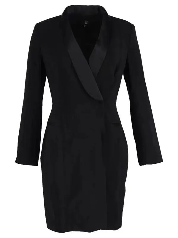 Iris & Ink Cady Tuxedo Dress - Black