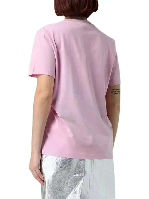 MSGM Logo-print Cotton T-shirt - Pink