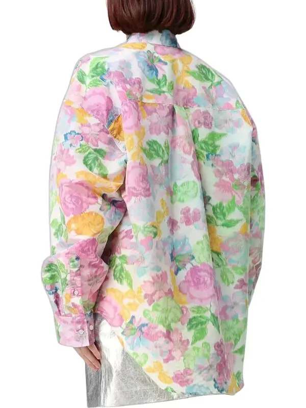 MSGM Floral-print Cotton Shirt - White