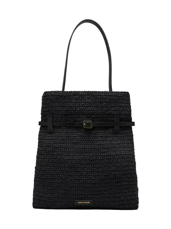 Manu Atelier Tote Du Jour Crochet-knit Tote Bag - Black