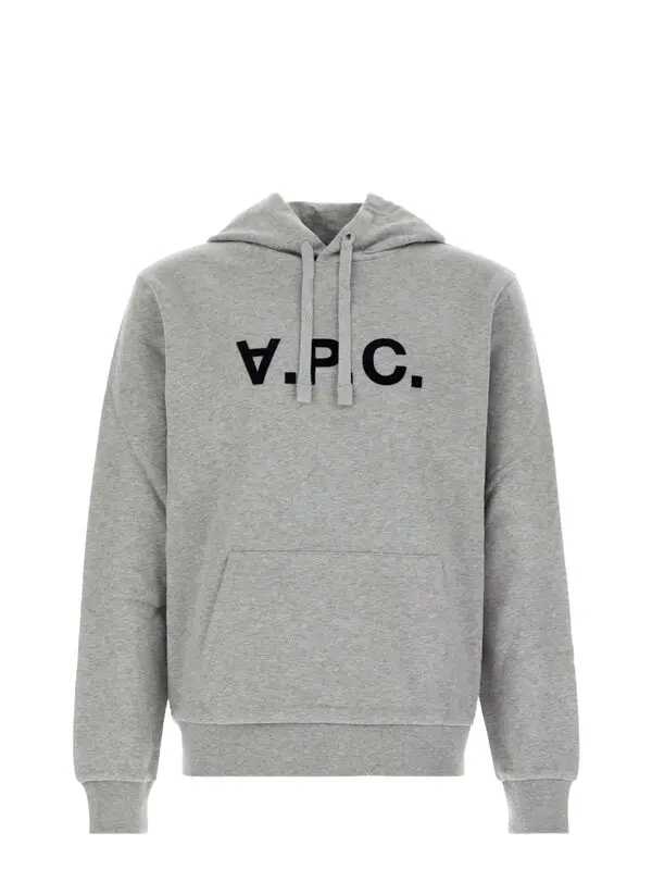 A.p.c. Logo-print Drawstring Hoodie - Grey
