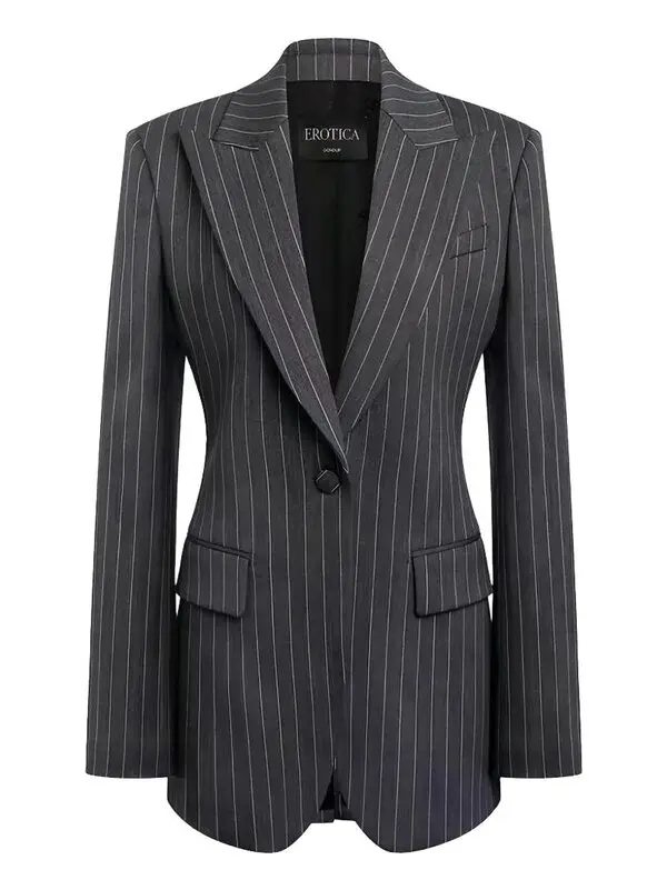 DONDUP Striped Blazer - Grey
