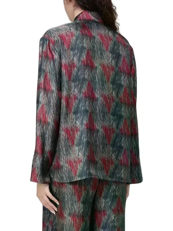 Max Mara Ikat-print Linen Shirt - Grey