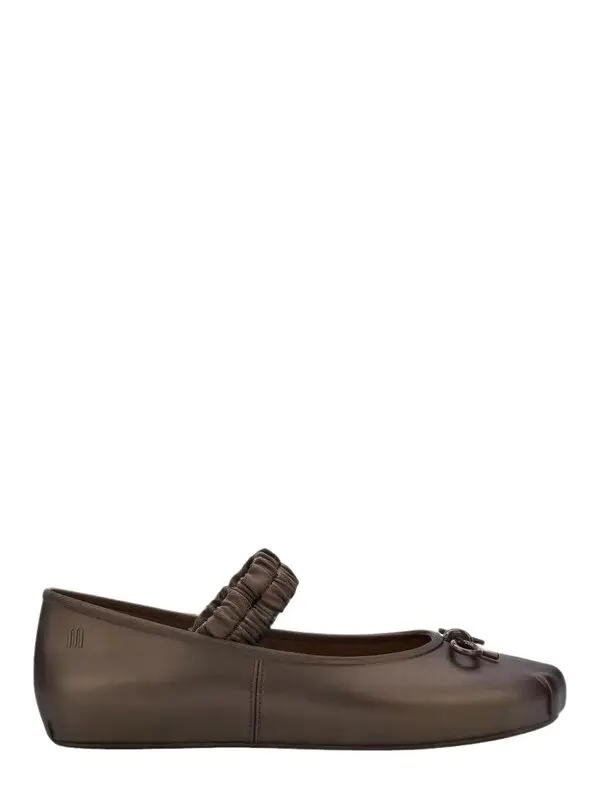 Melissa Sophie Scrunch Ballet Flats - Brown