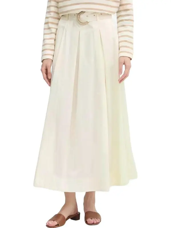 GAUDI Belted Pleated Skirt - Neutrals