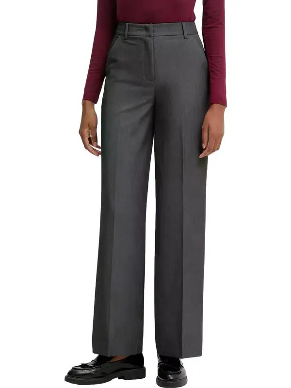 BENETTON Pressed-crease Wide-leg Trousers - Grey